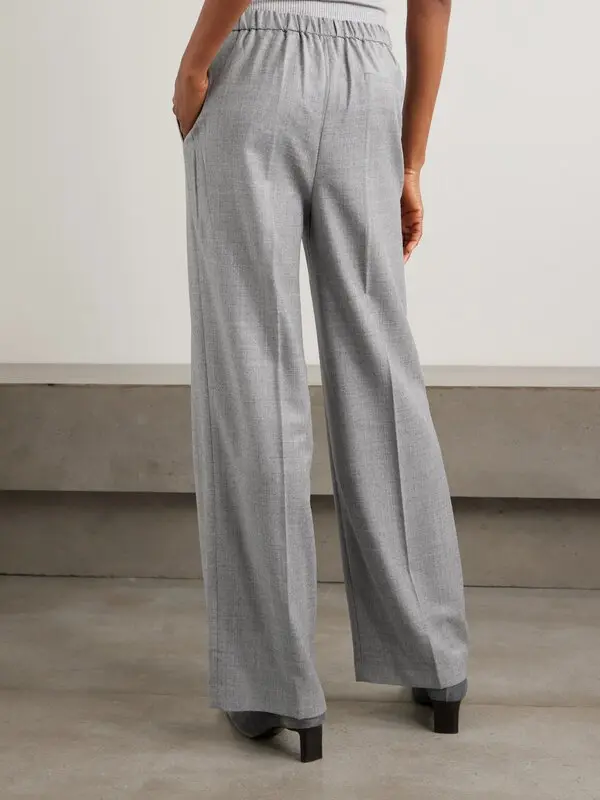 Theory Pleated Wool-flannel Wide-leg Trousers