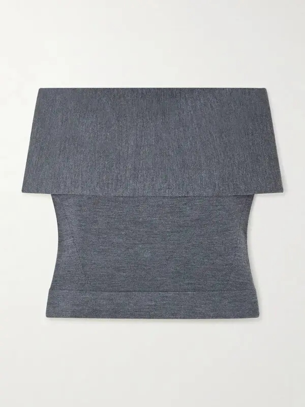 Simkhai Callahan Cropped Off-the-shoulder Wool Top