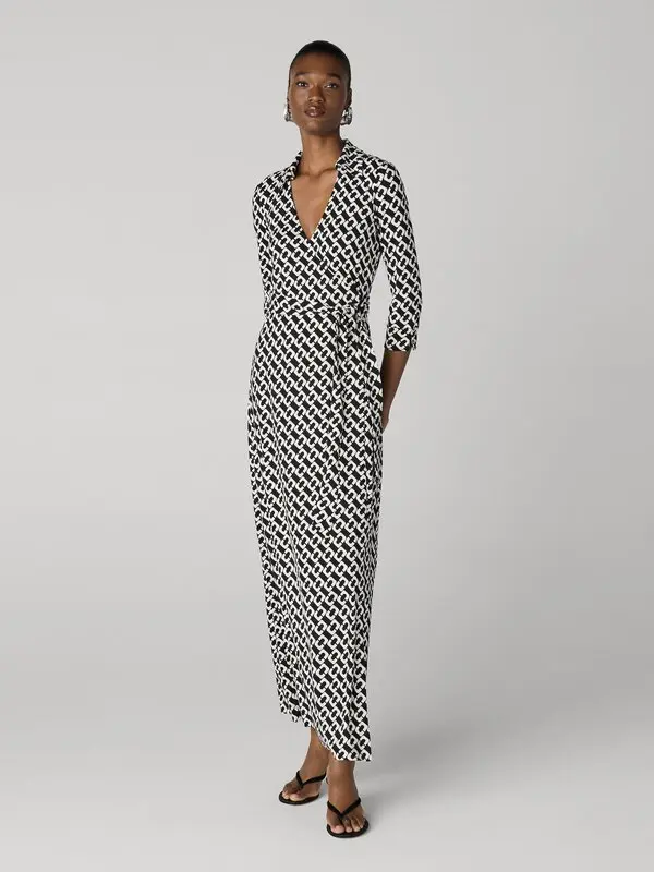 Diane Von Furstenberg Abigail Silk Maxi Wrap Dress