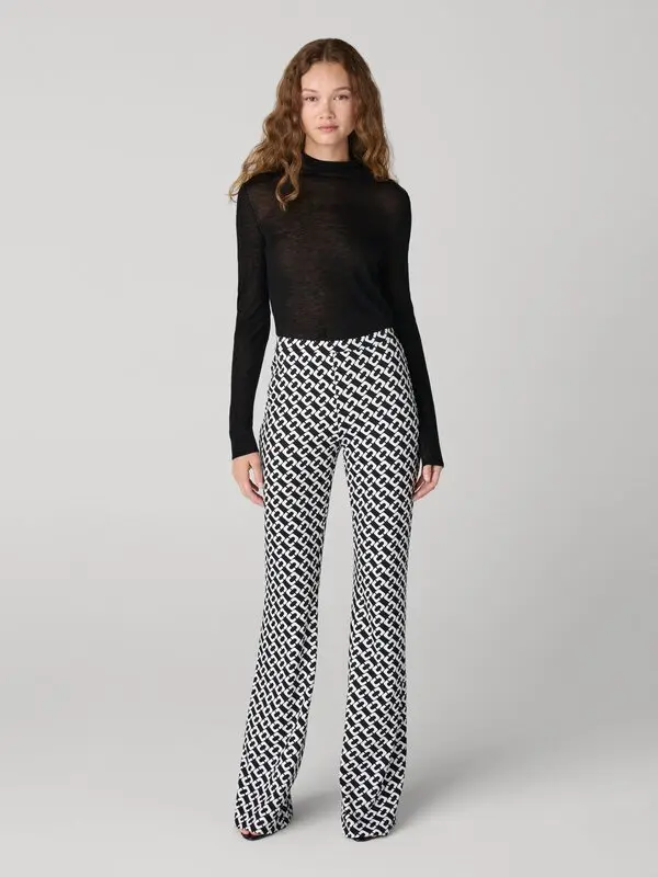 Diane Von Furstenberg Brooklyn Pants - Chain Link Medium Black