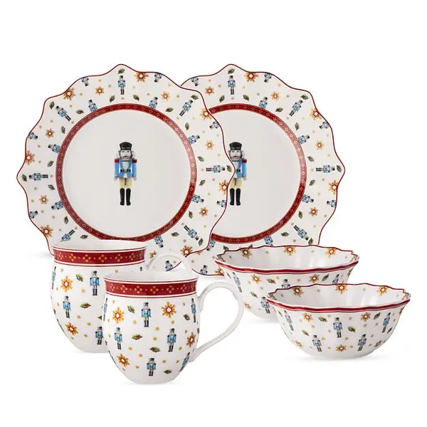 VILLEROY & BOCH Toy's Delight Nutcracker 6 Piece Breakfast Set, Service For 2 - Multi