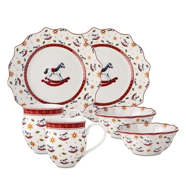 VILLEROY & BOCH Toy's Delight Rocking Horse 6 Piece Breakfast Set, Service For 2 - Multi