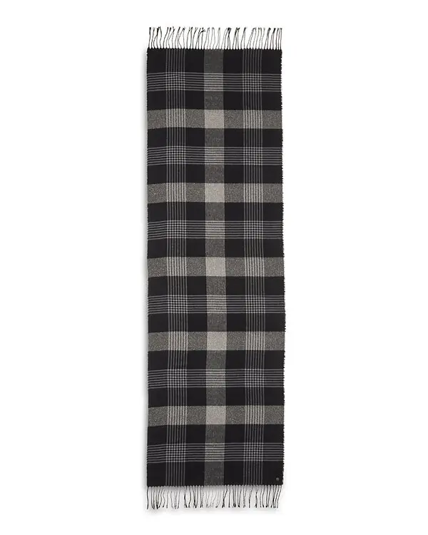 FRAAS V Metallic Plaid Scarf Exclusive - Caviar