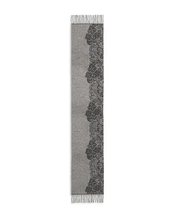 Bloomingdale'S Lace Print Scarf Exclusive - Grey/charcoal