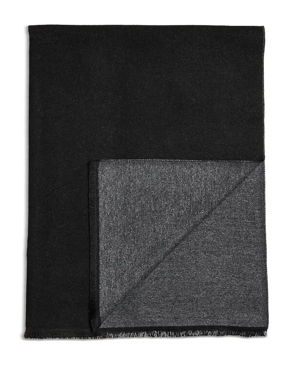 Bloomingdale'S Reversible Solid Scarf With Cut Fringe - Black/ Grey