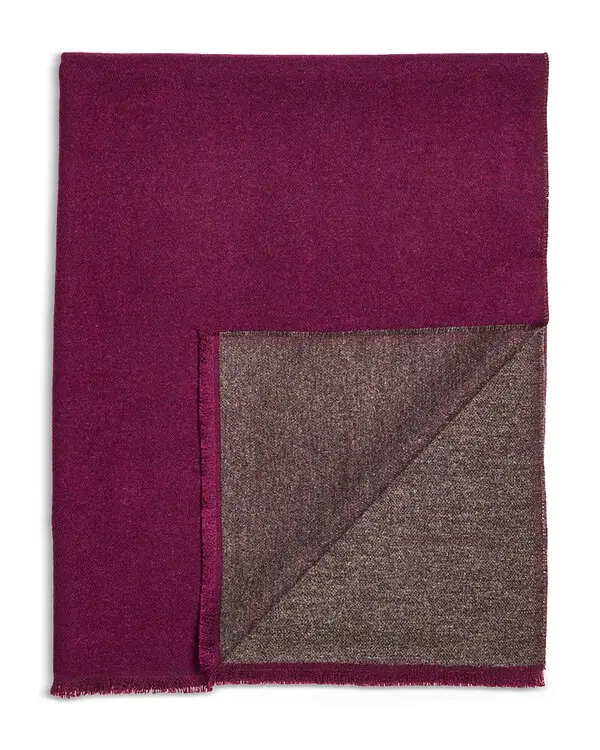 Bloomingdale'S Reversible Solid Scarf With Cut Fringe - Raisin/ Charcoal