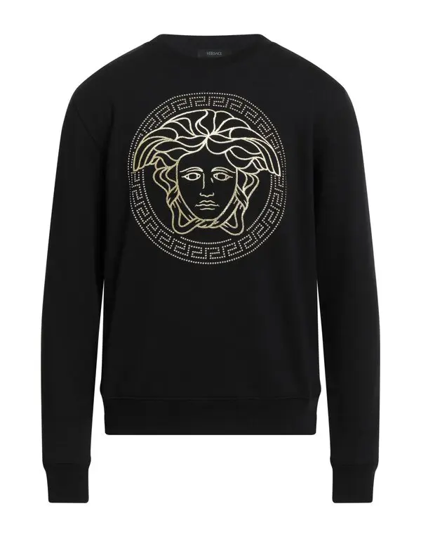 Versace Sweatshirt With Embroidered Logo And Studs