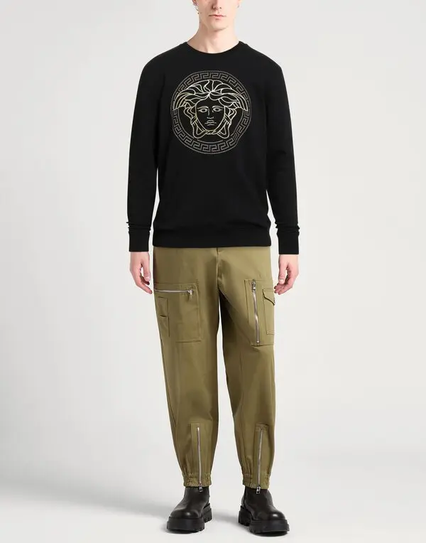 Versace Sweatshirt With Embroidered Logo And Studs