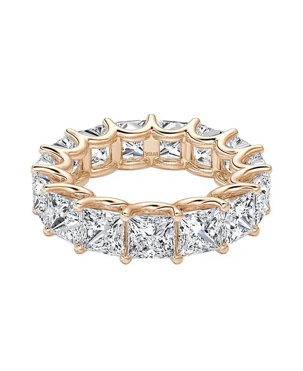 VRAI 14k Rose Gold Eternity Band With 7.5ctw Princess Lab Grown Diamonds - Pink