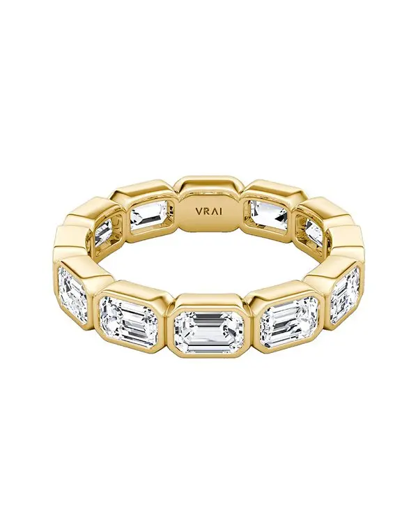 VRAI 18k Yellow Gold 3ctw Emerald Lab-grown Diamond Eternity Band - K Yellow Gold