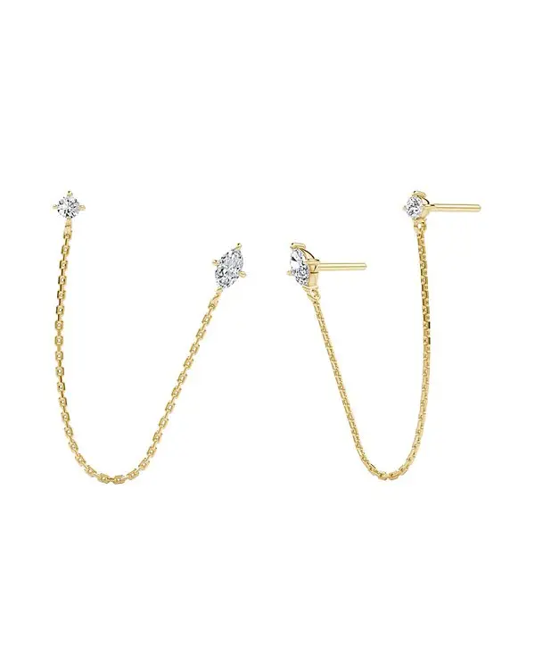 VRAI Shooting Star Draped Studs With Lab-created Diamonds - K Yellow Gold