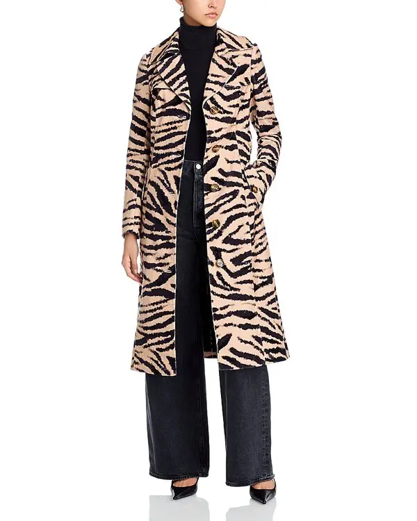 Cara Cara Karlie Zebra Velveteen Trench Coat