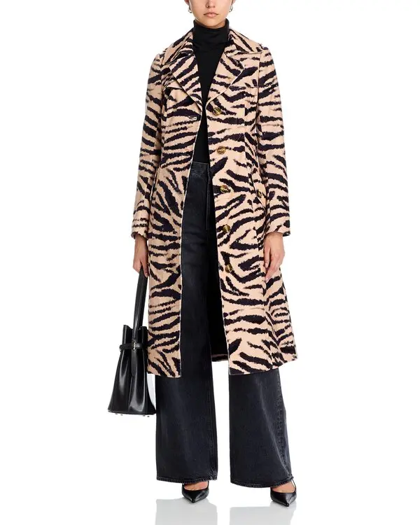 Cara Cara Karlie Zebra Velveteen Trench Coat