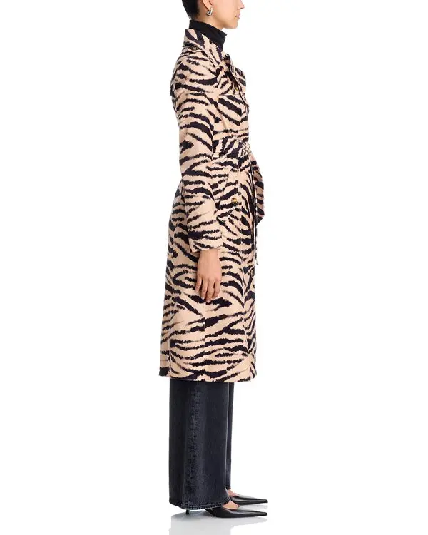 Cara Cara Karlie Zebra Velveteen Trench Coat