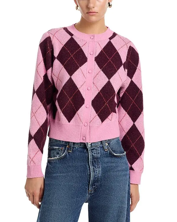 525 America Argyle Cardigan Sweater