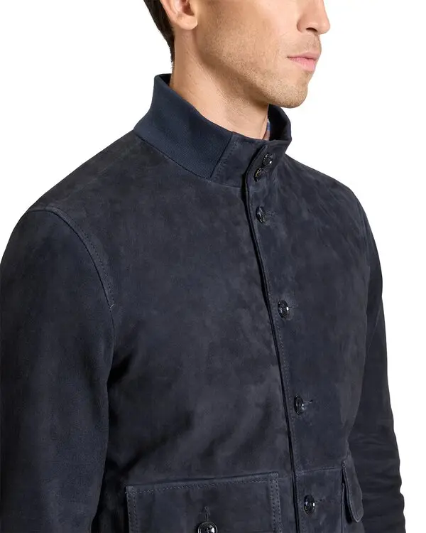 Ted Baker London Weir Suede Bomber Jacket - Navy