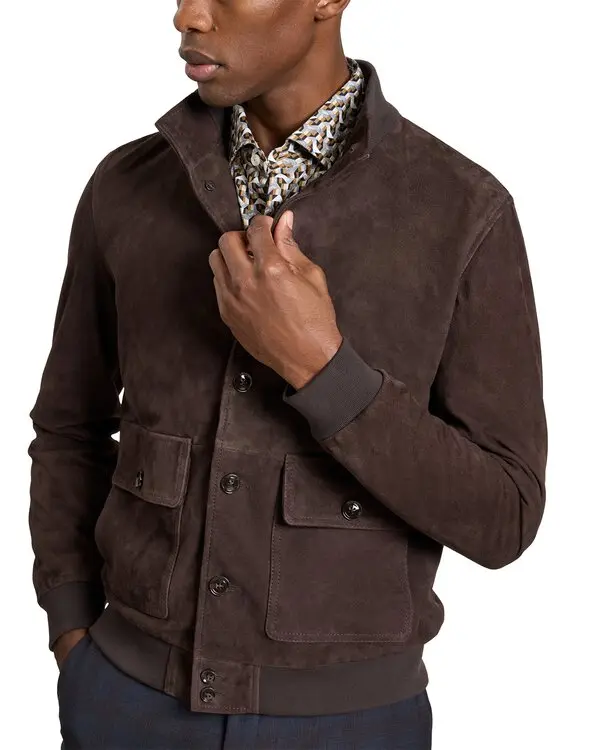 Ted Baker London Weir Suede Bomber Jacket