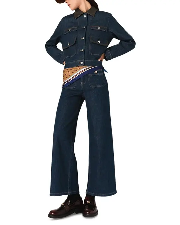 Maje High-rise Wide-leg Jeans