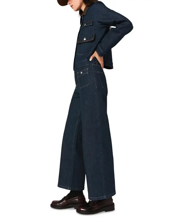 Maje High-rise Wide-leg Jeans