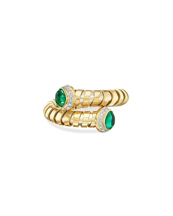 Marina B 18k Yellow Emerald, And Diamond Ring - Gold