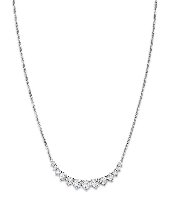 Bloomingdale'S 14k Graduated Diamond Necklace - White Gold