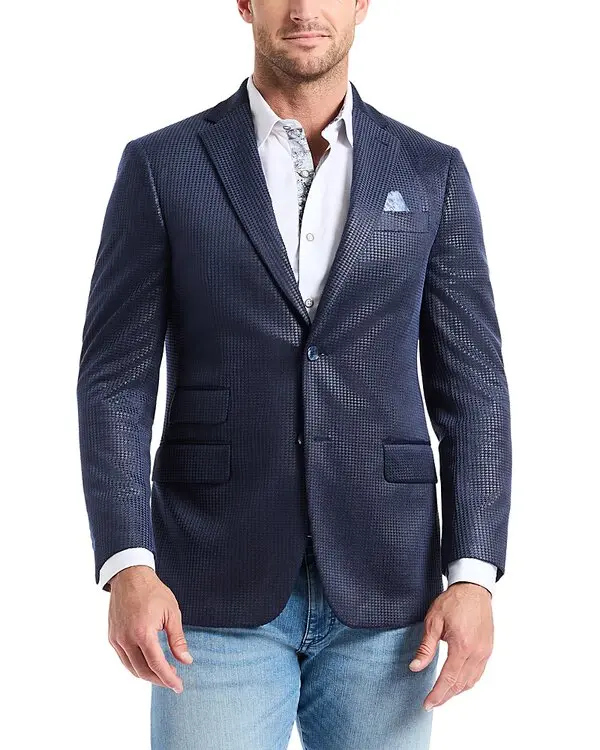 Robert Graham Velvet Houndstooth Sportcoat - Navy
