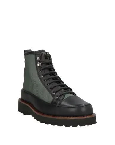 Bally Leather And Textile Combat Ankle Boots - Green