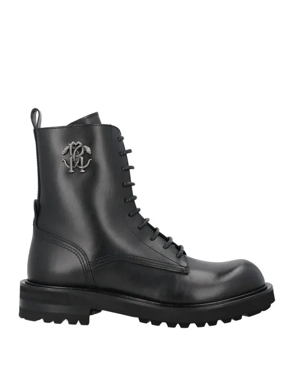 Roberto Cavalli Calfskin Ankle Combat Boots