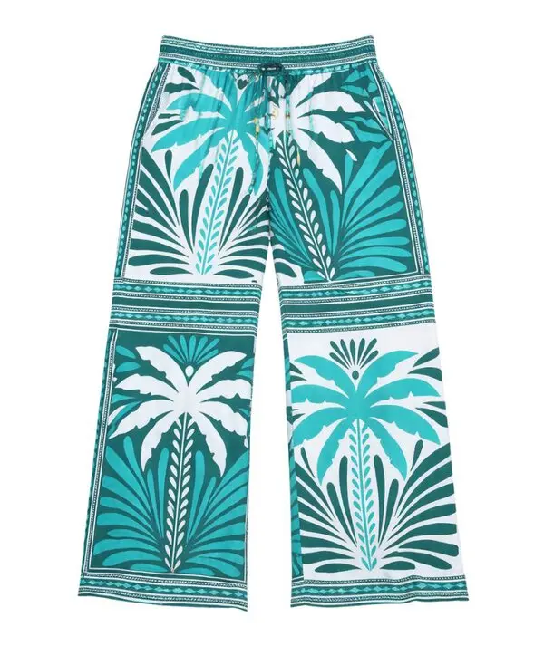 SUNSHINE 79 Patchwork Palms Beach Pant - Turquoise