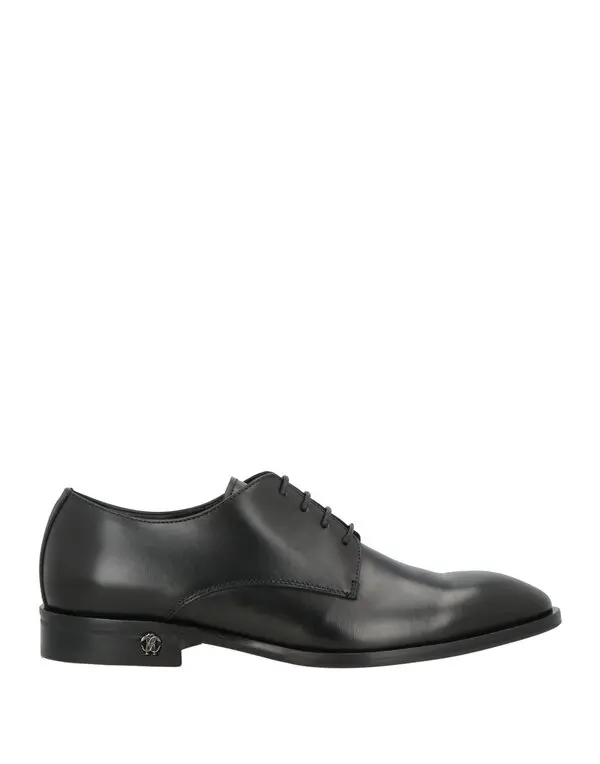 Roberto Cavalli Leather Lace-Up Derby Shoes In Black - 62  display picture 3
