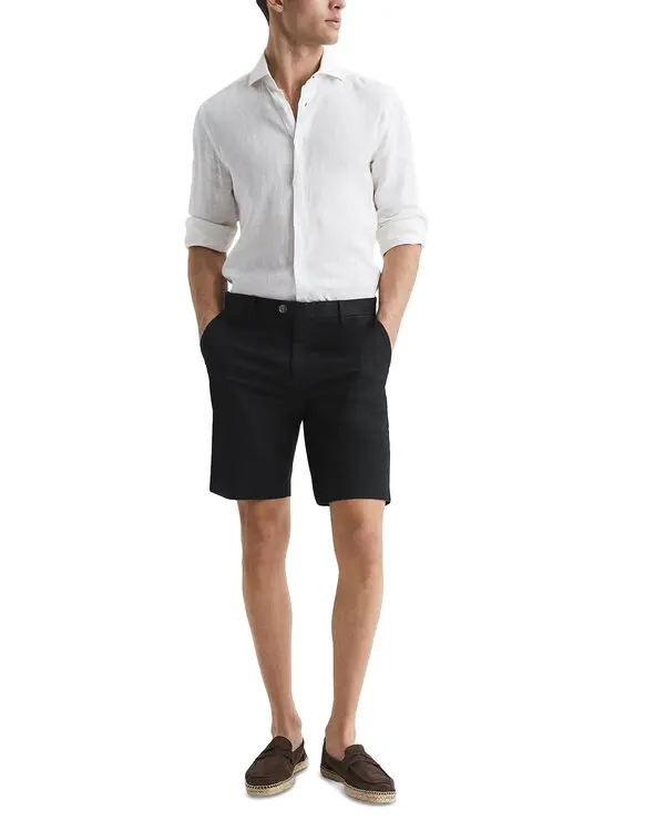 REISS Modern Fit Casual Chino 7 Shorts - Black