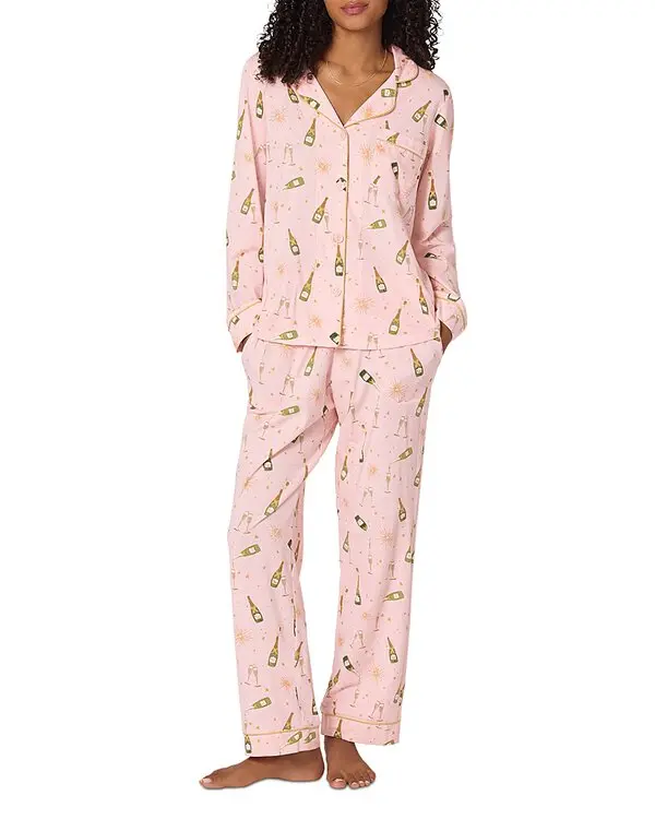 BEDHEAD PAJAMAS Printed Long Pajama Set - Pop Fizz Clink