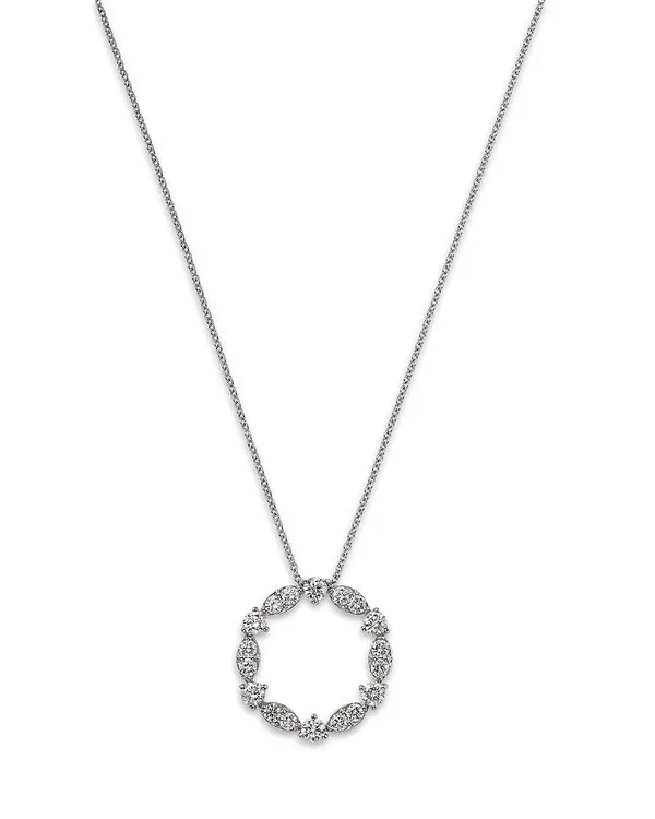 Bloomingdale'S 14k Lab Grown Diamond Circle Pendant Necklace - White Gold