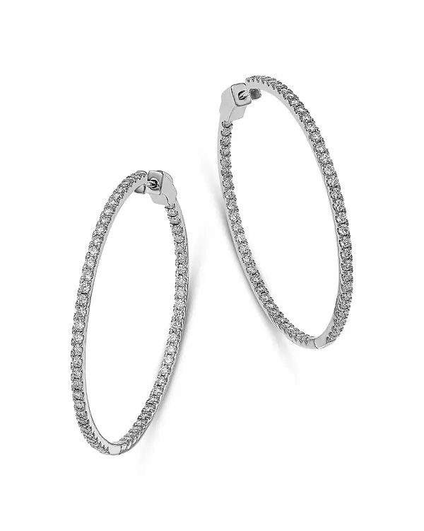 Bloomingdale'S 14k Lab Grown Diamond Hoop Earrings - White Gold