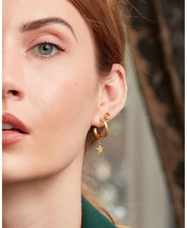 OTTOMAN HANDS Star Charm Hoop Earrings