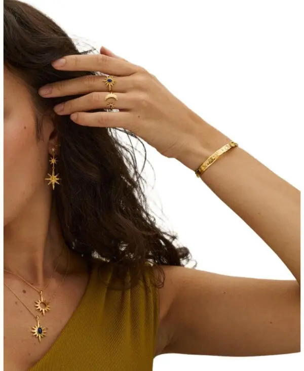 OTTOMAN HANDS Celestial Cuff Bracelet In 18ct -plated Recycled Brass