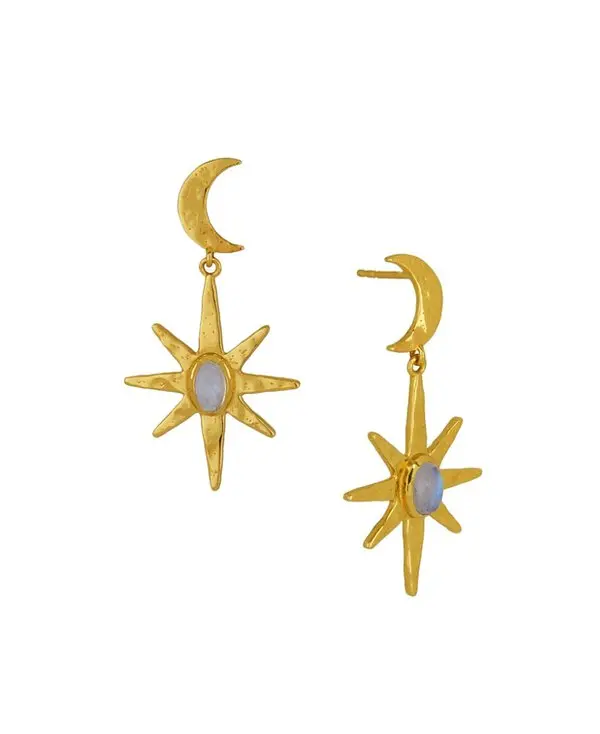 OTTOMAN HANDS Moonstone Celestial Drop Earrings - Gold