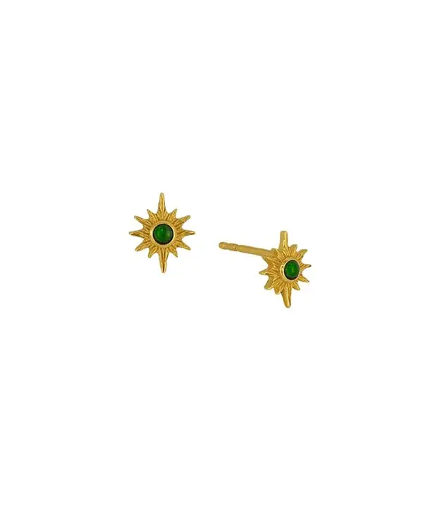 OTTOMAN HANDS Onyx Star Stud Earrings - Gold