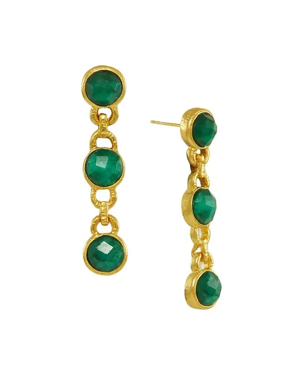 OTTOMAN HANDS Ela Emerald Drop Earrings - Gold