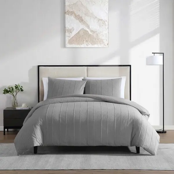 Vera Wang Woven Tucks Jacquard 3 Piece Comforter Set, King