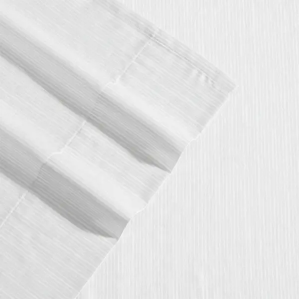 Vera Wang Etched Stripe Cotton Sateen 4 Piece Sheet Set, Queen