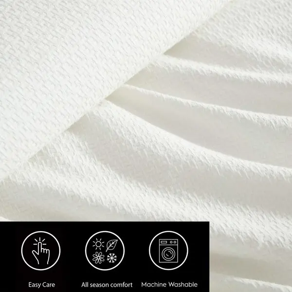 Vera Wang Threaded Basketweave Cotton 3 Piece Comforter Set, Queen