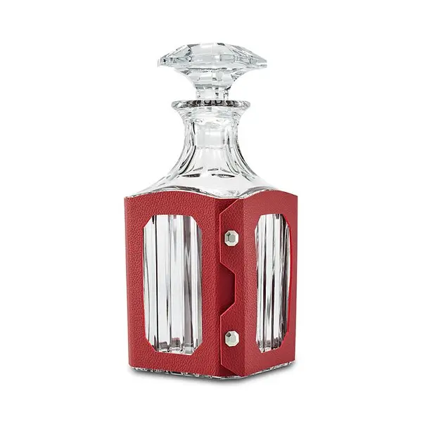 THE MARTHA, BY BACCARAT Octogone Decanter Leather Case - Red