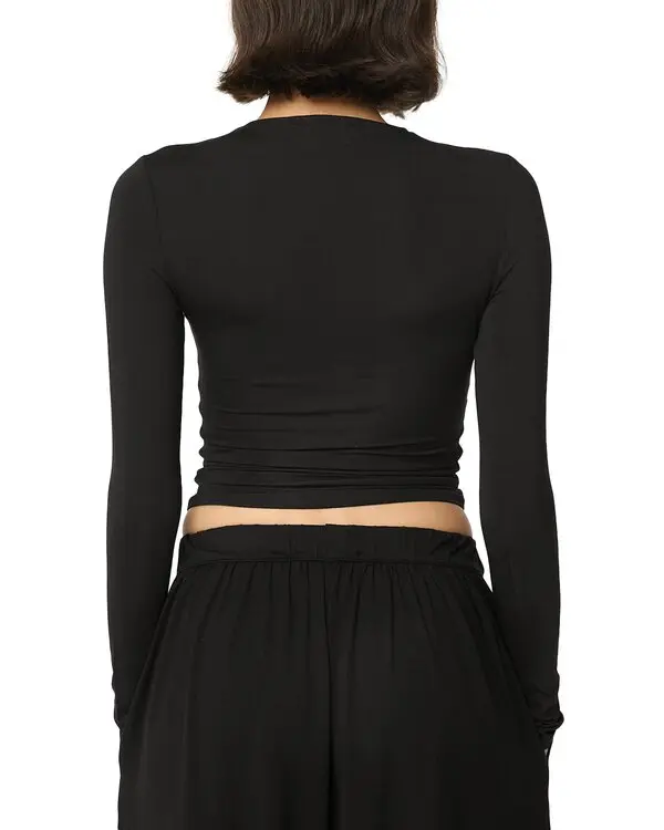 THE LINE BY K Demi Keyhole Top - Black
