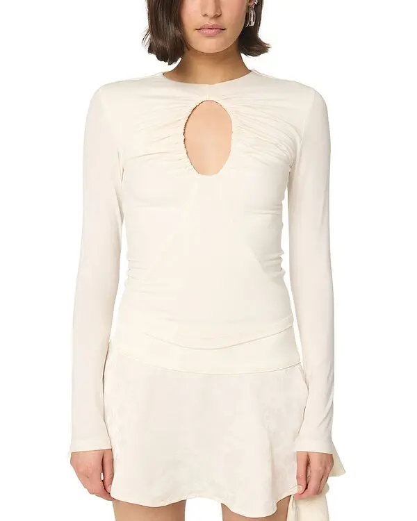 THE LINE BY K Demi Keyhole Top - Vanilla