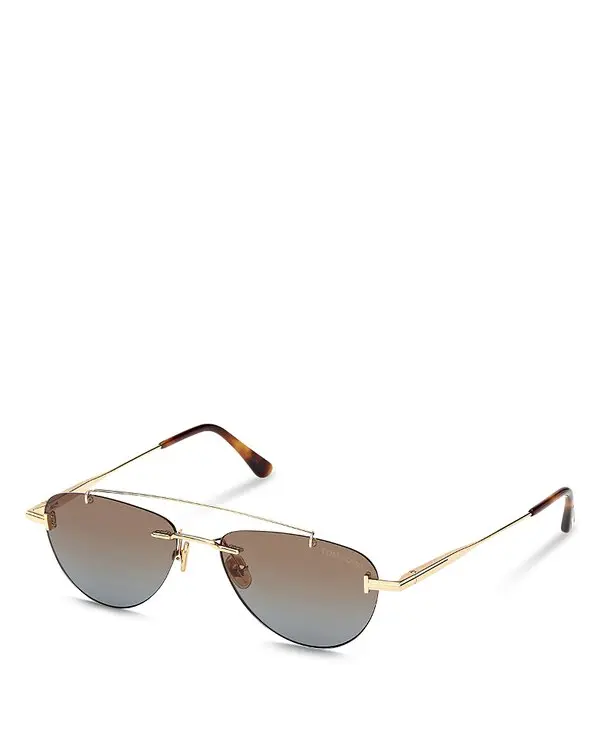 TOM FORD Astor Pilot Sunglasses, 55mm - Gold