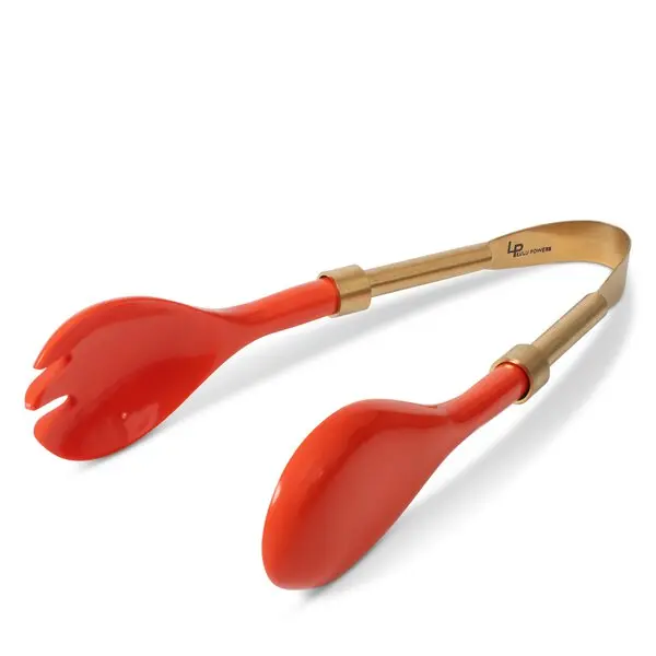 LULU POWERS Brass Finish Tongs - Tomato