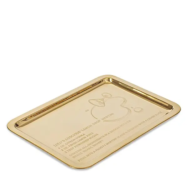 LULU POWERS Lemon Drop Brass Finish Tray