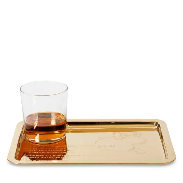LULU POWERS Lemon Drop Brass Finish Tray