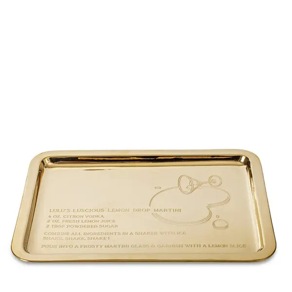 LULU POWERS Lemon Drop Brass Finish Tray